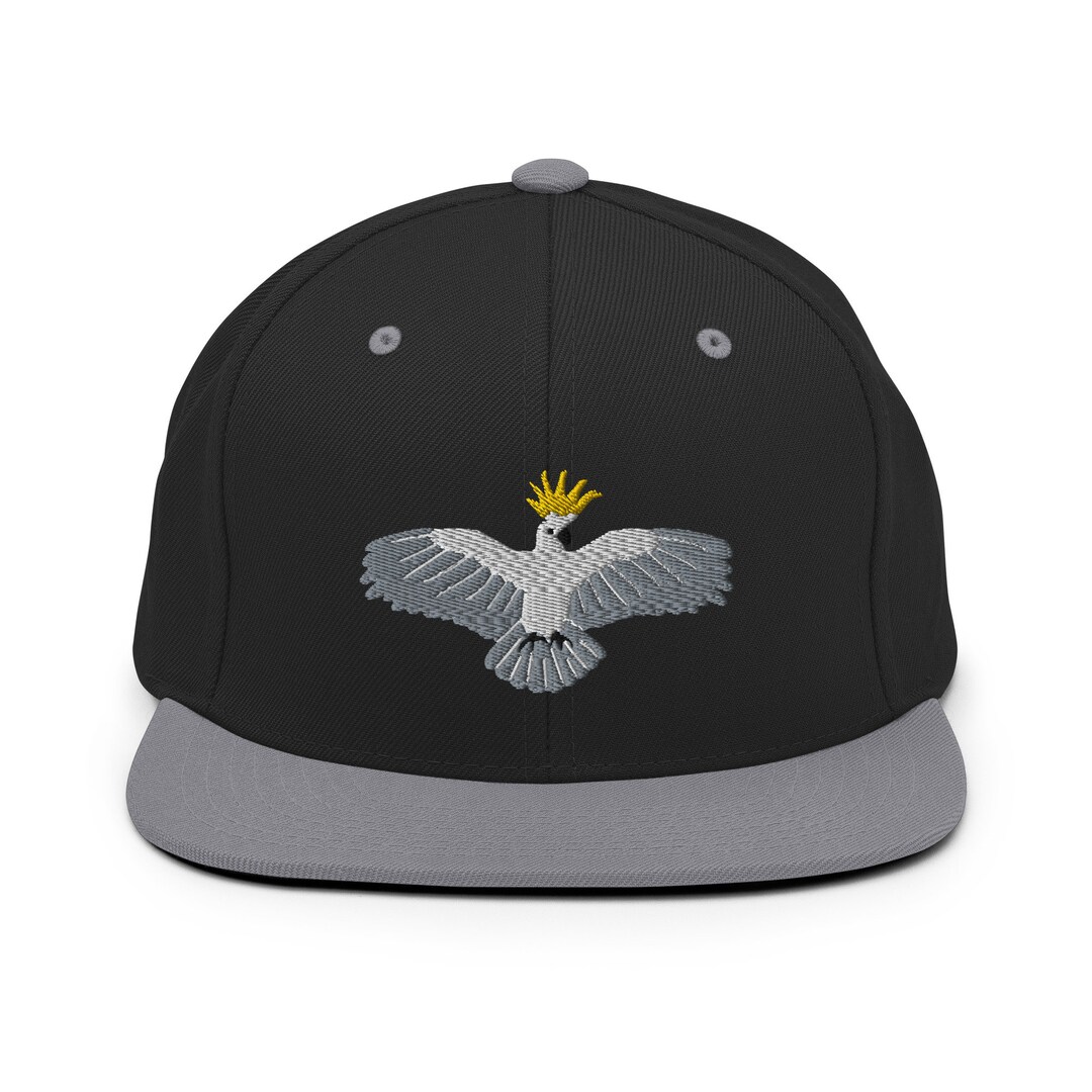 Landing Cockatoo Snapback Hat, Bird Embroidery, Cockatoo Lover, White ...