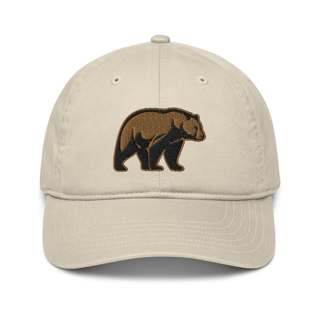 Brown Bear Organic Baseball Cap, Camping Hat, Forest Animal, Bear ...