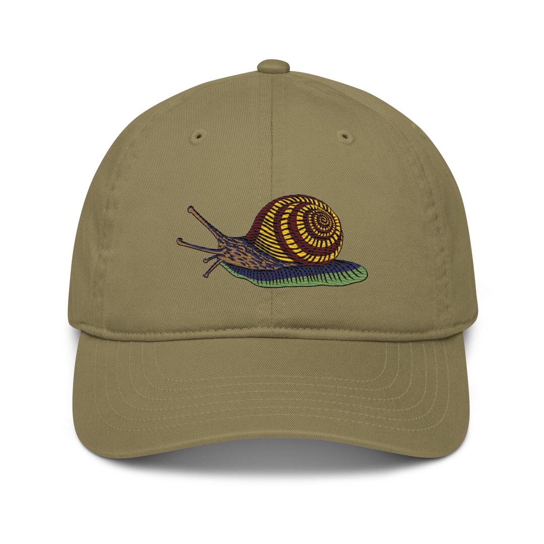 Snail Organic Cotton Baseball Cap, Cute Snail Embroidery, Animal Cap ...