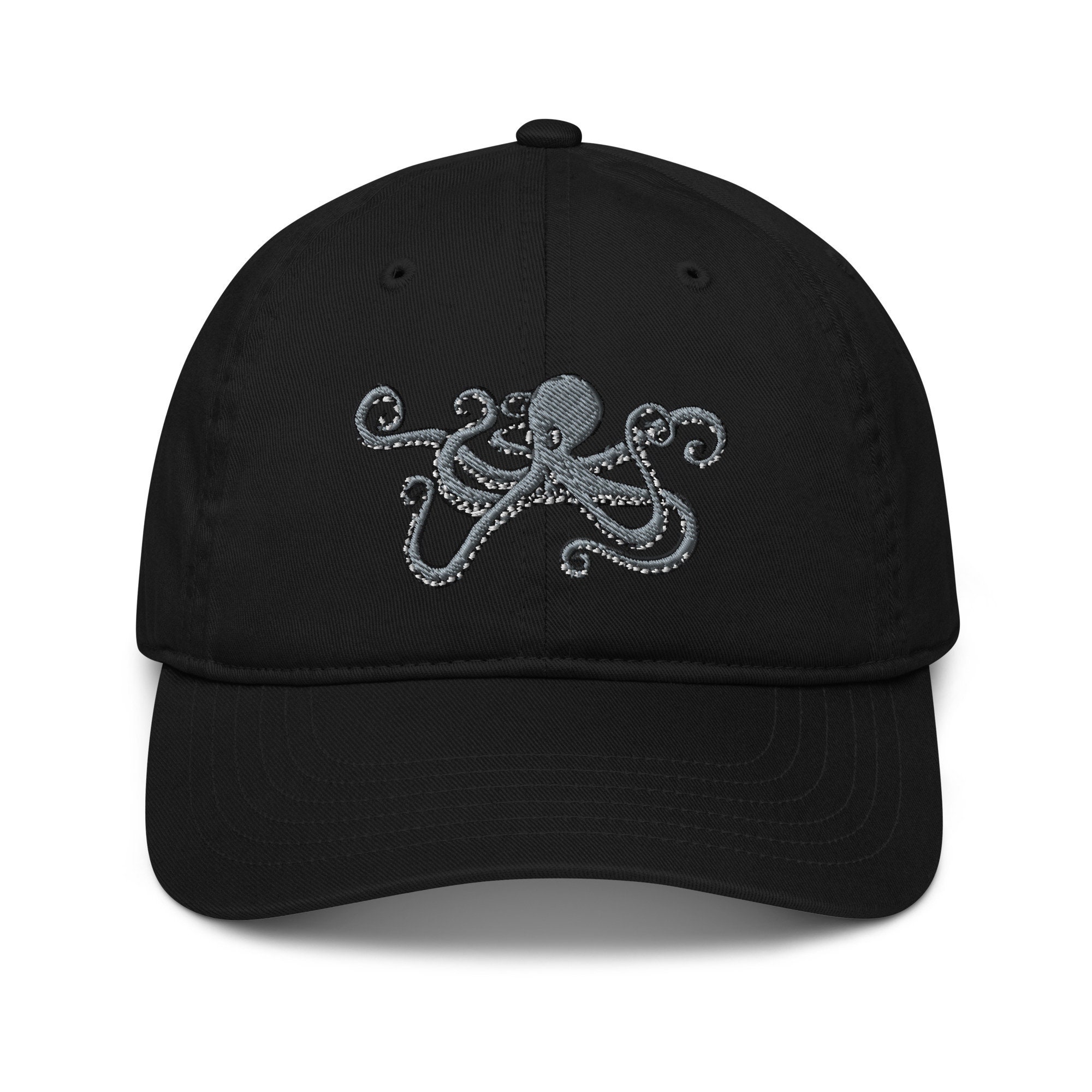 Octopus Baseball Cap, Sea Life Cap, Octopus Embroidery, Ocean Animal ...
