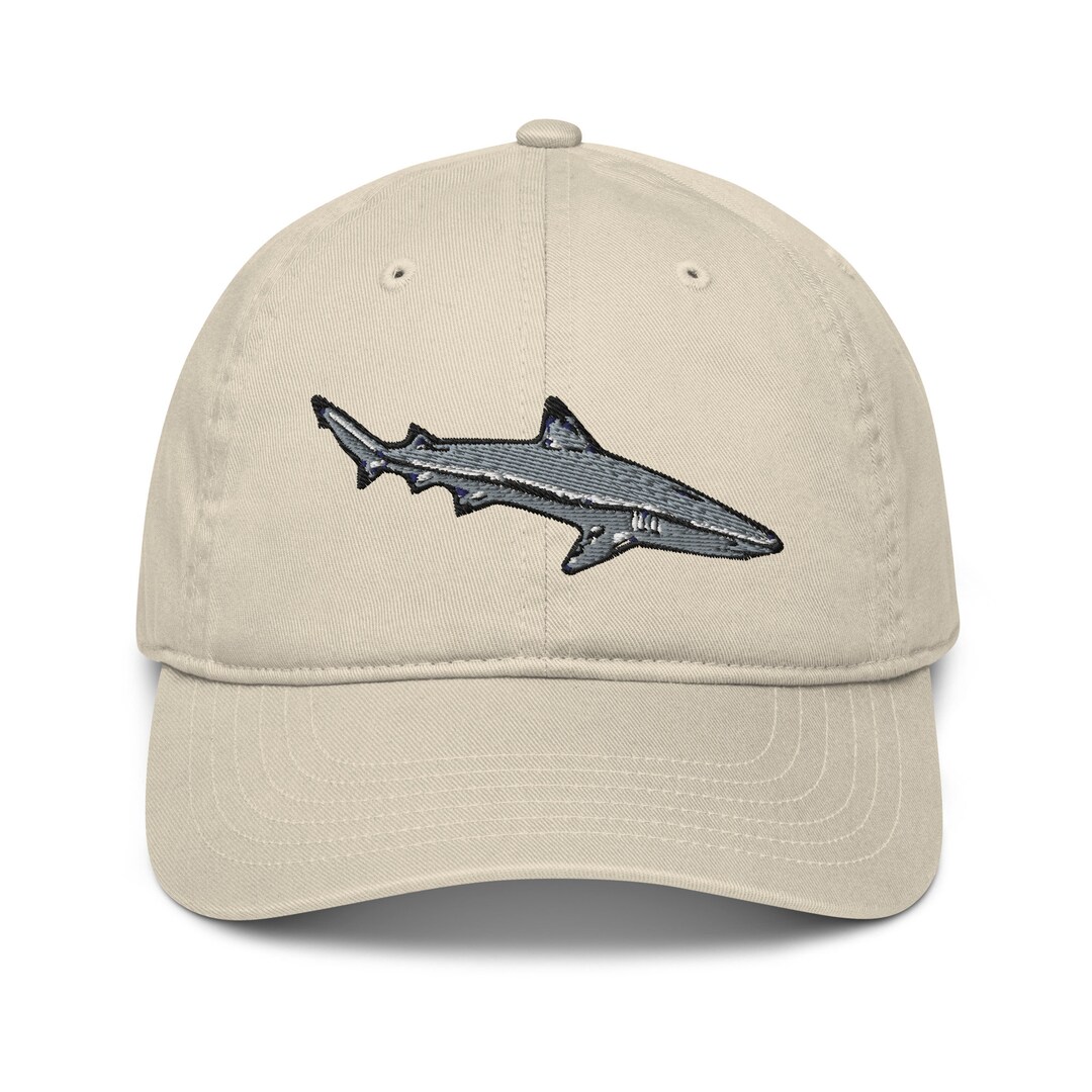 Reef Shark Embroidery Organic Cotton Cap, Shark Embroidery, Reef Black ...