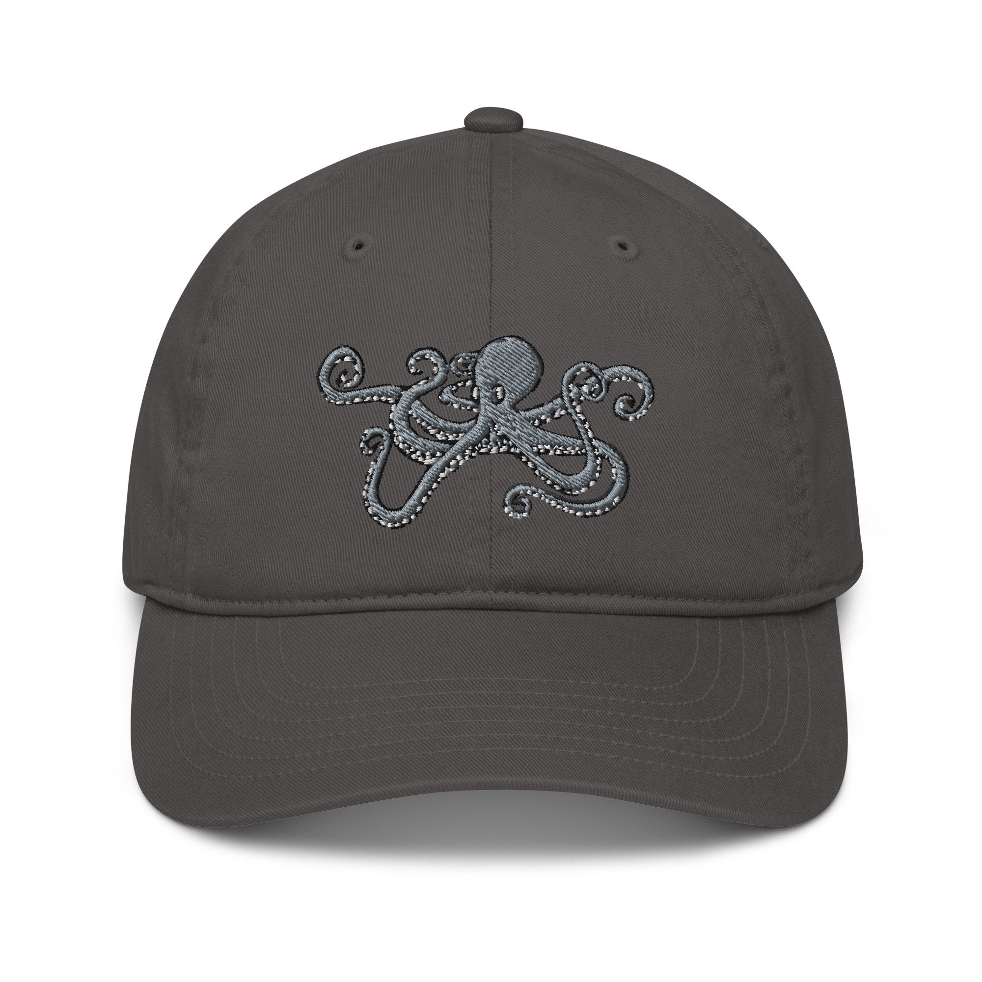 Octopus Baseball Cap, Sea Life Cap, Octopus Embroidery, Ocean Animal ...