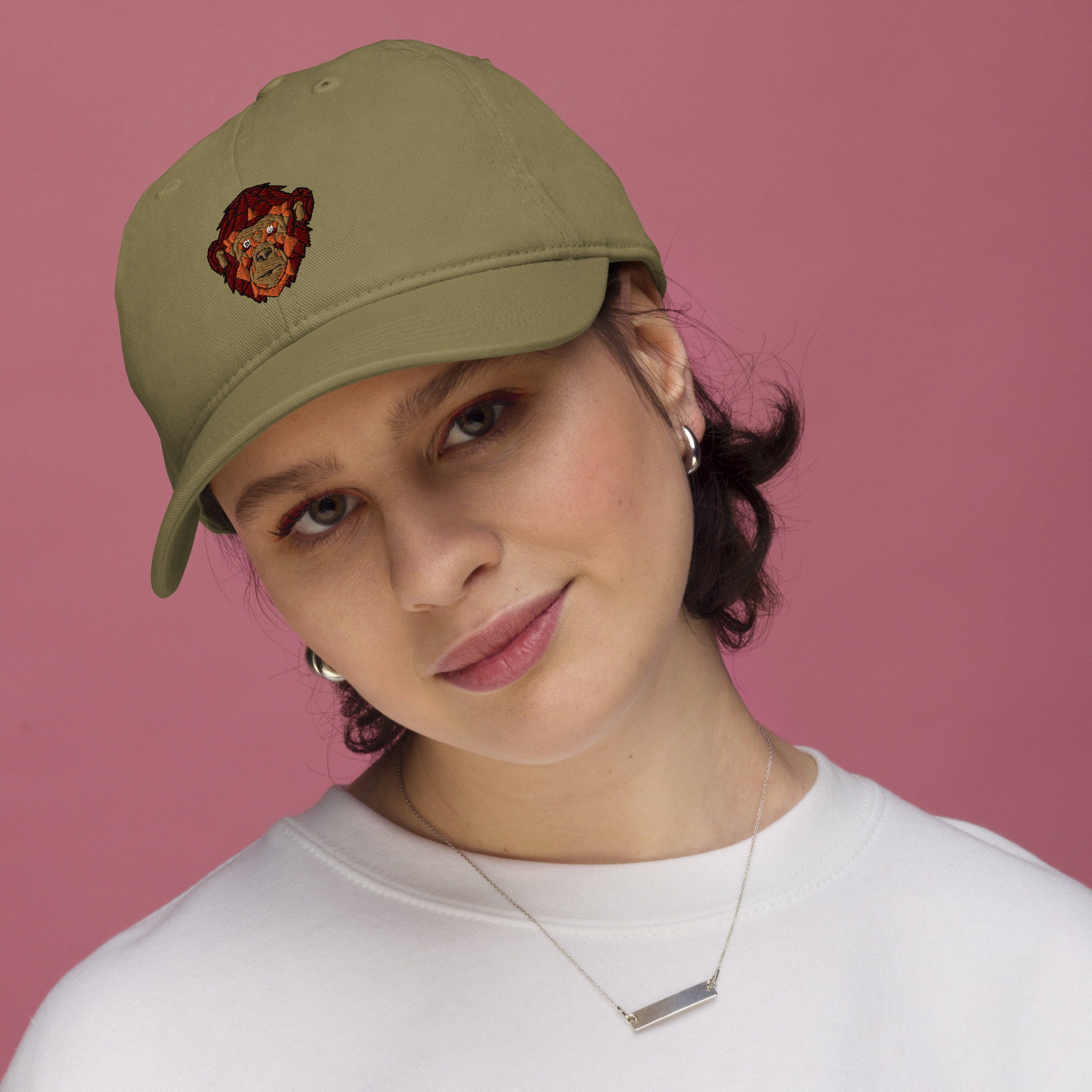 Monkey Baseball Cap, Monkey Embroidery, Monkey Portrait, Jungle Animal ...