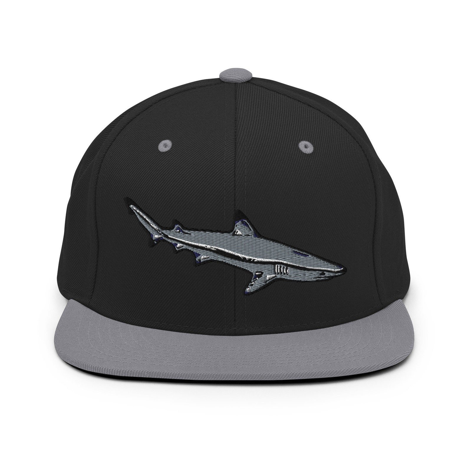 Reef Shark Snapback Hat, Shark Embroidery, Reef Black Tip Shark, Coral ...