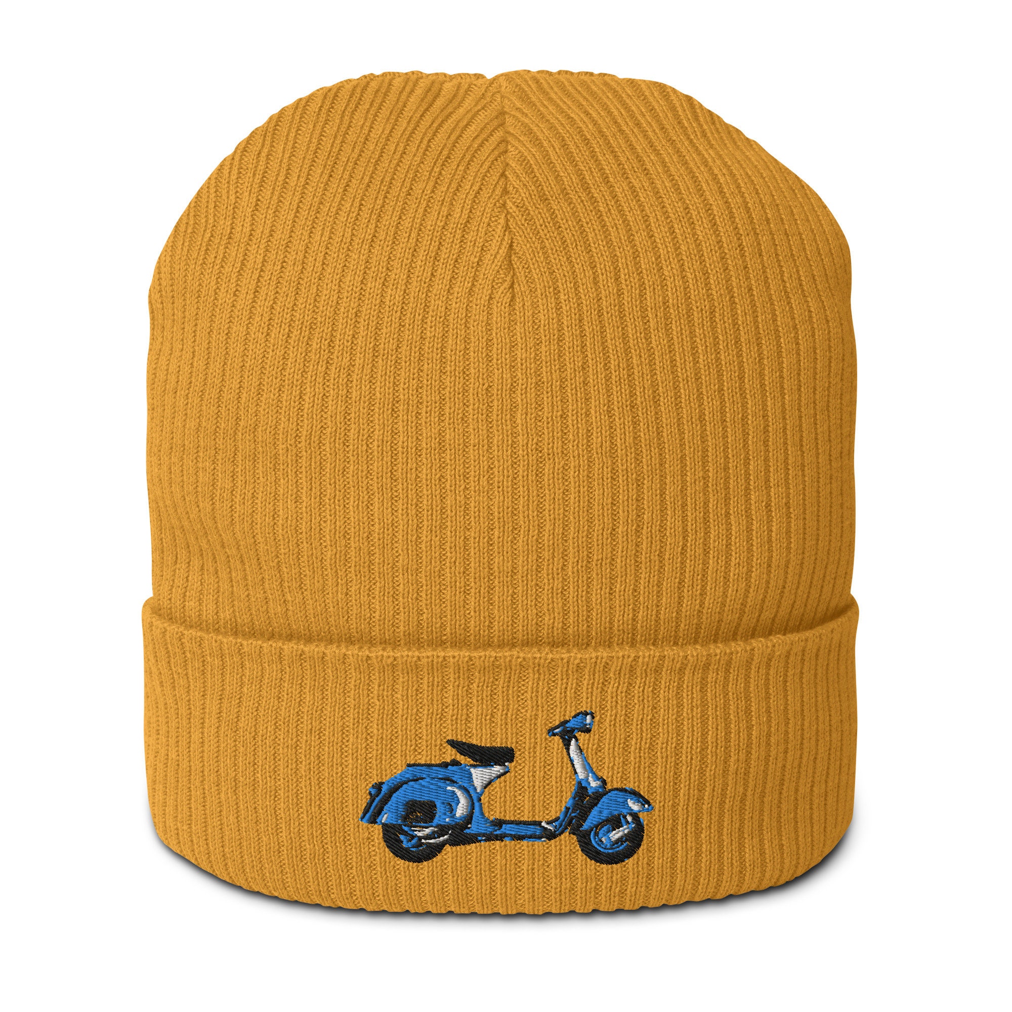 Vintage Scooter Organic Cotton Ripped Beanie, Italian Vespa, Bike Club ...