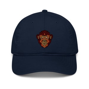 Monkey Baseball Cap, Monkey Embroidery, Monkey Portrait, Jungle Animal ...