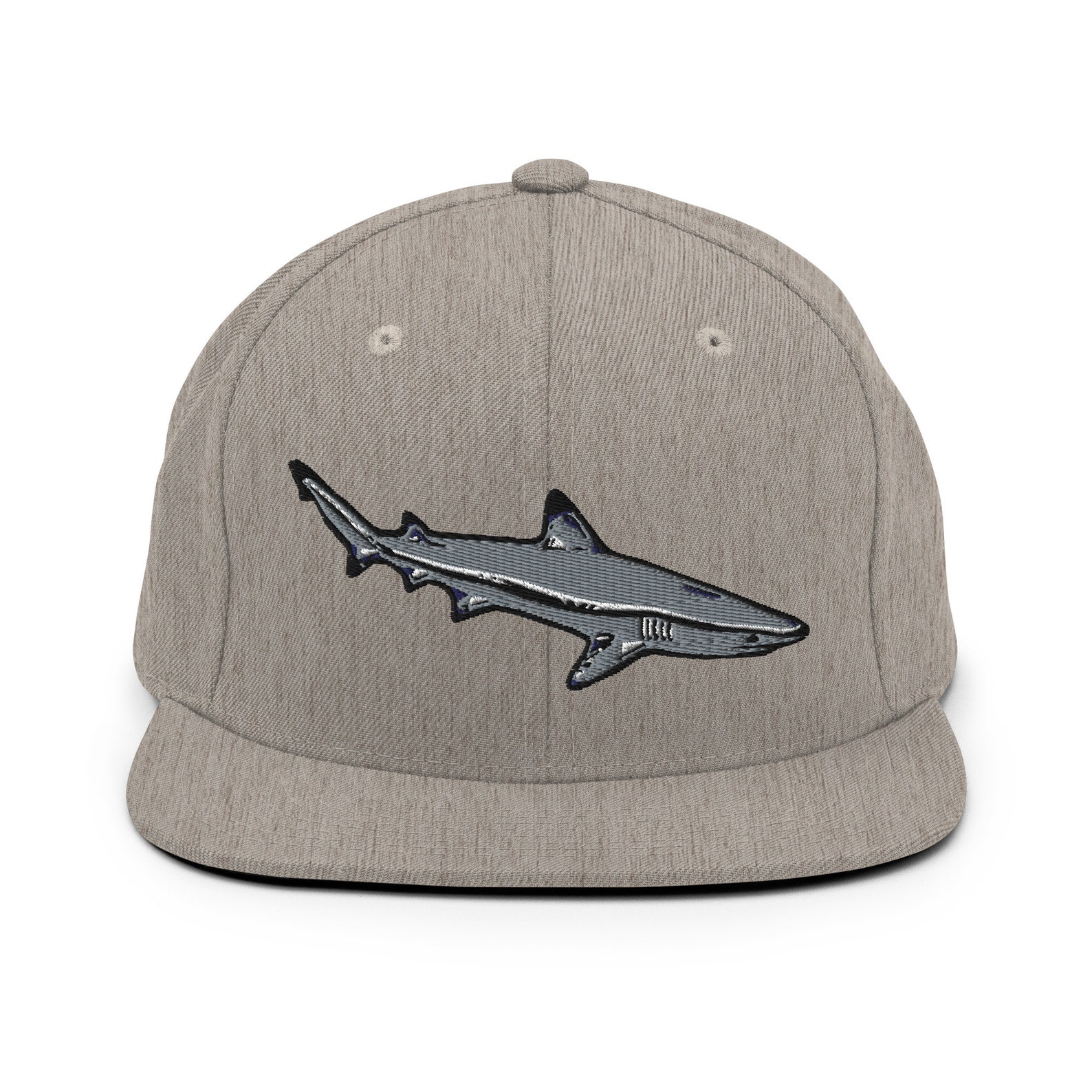 Reef Shark Snapback Hat, Shark Embroidery, Reef Black Tip Shark, Coral ...