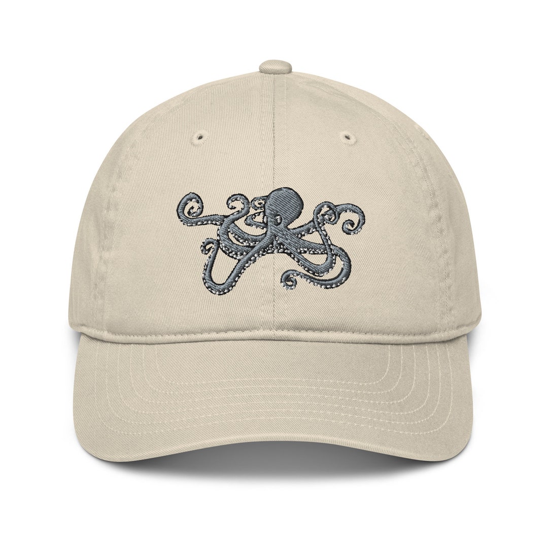 Octopus Baseball Cap, Sea Life Cap, Octopus Embroidery, Ocean Animal ...
