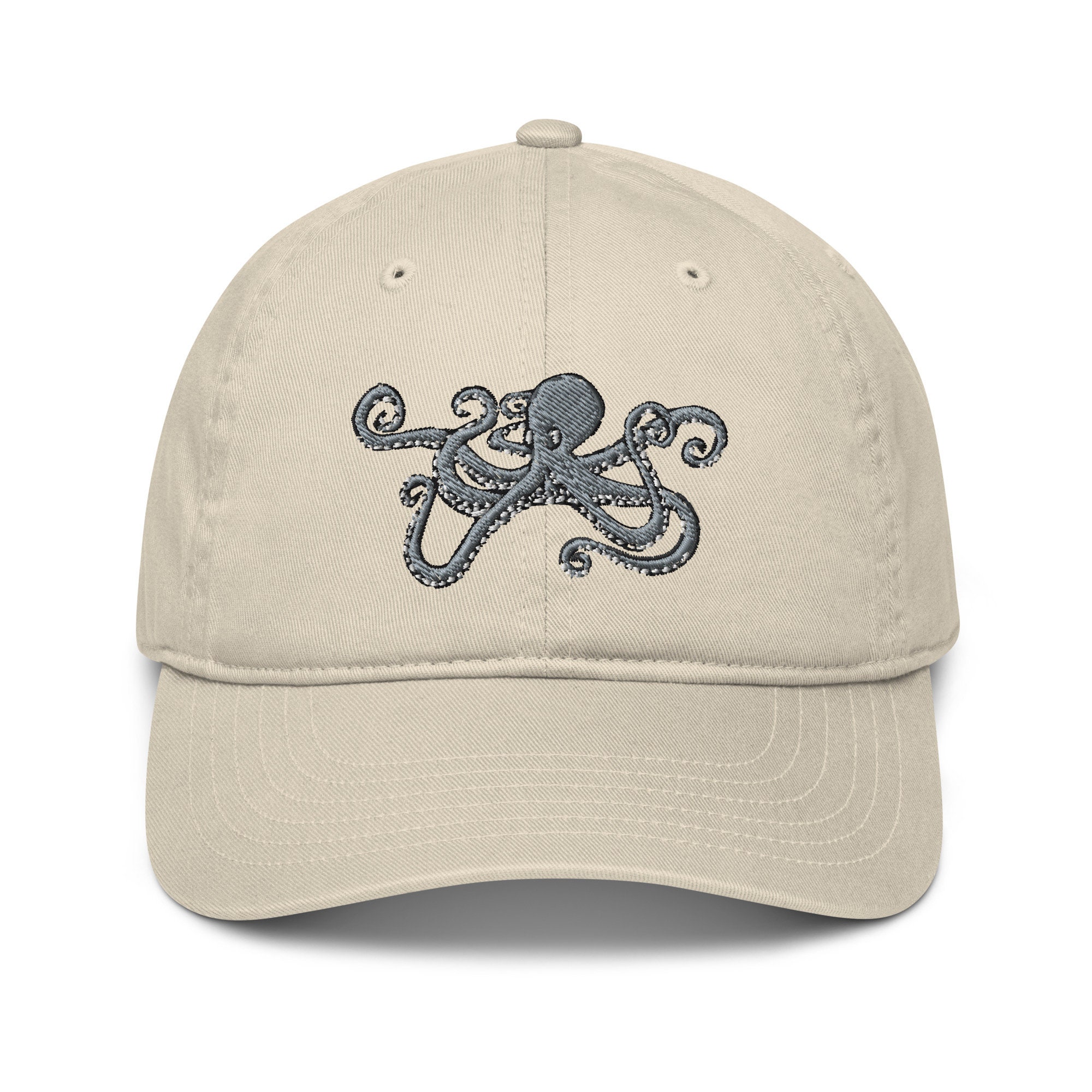 Octopus Baseball Cap, Sea Life Cap, Octopus Embroidery, Ocean Animal ...