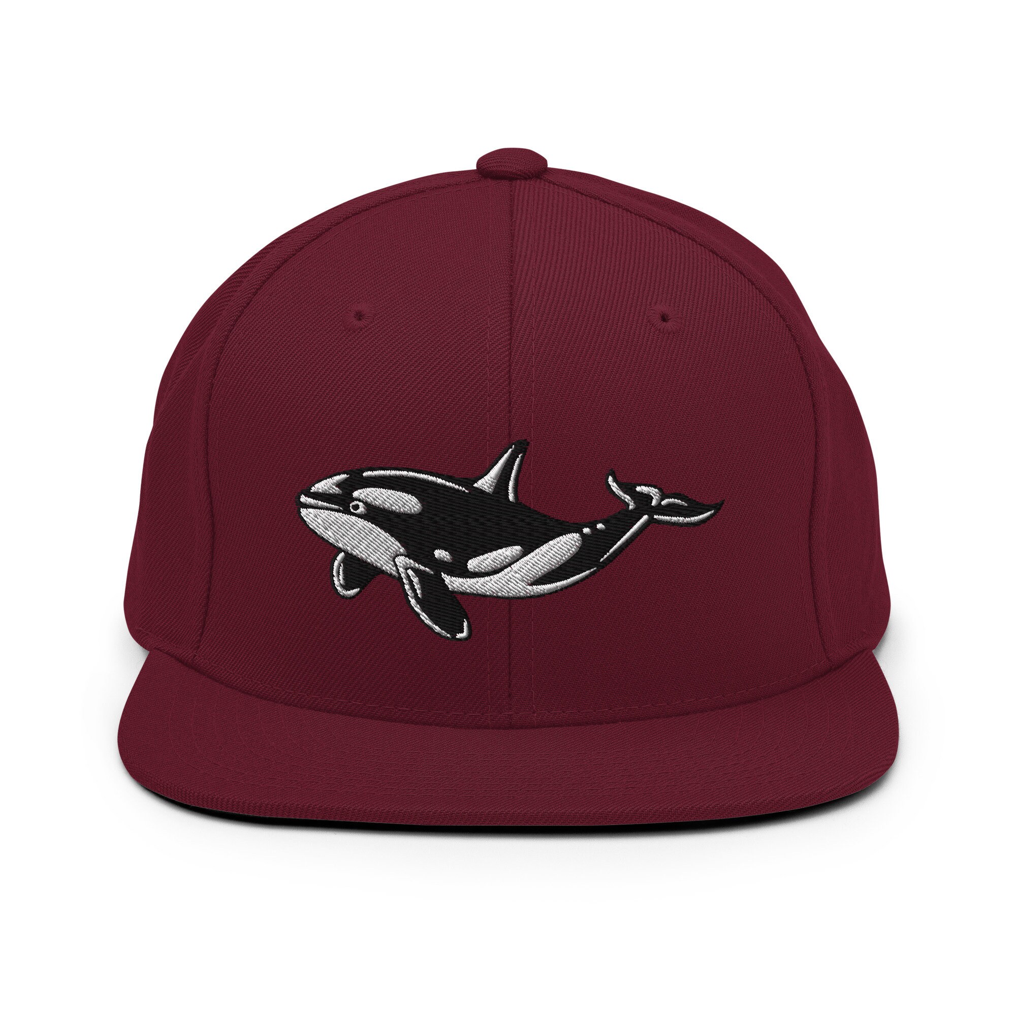 Orca Whale Snapback Hat, Killer Whale Hat, Whale Embroidery, Ocean Cap ...