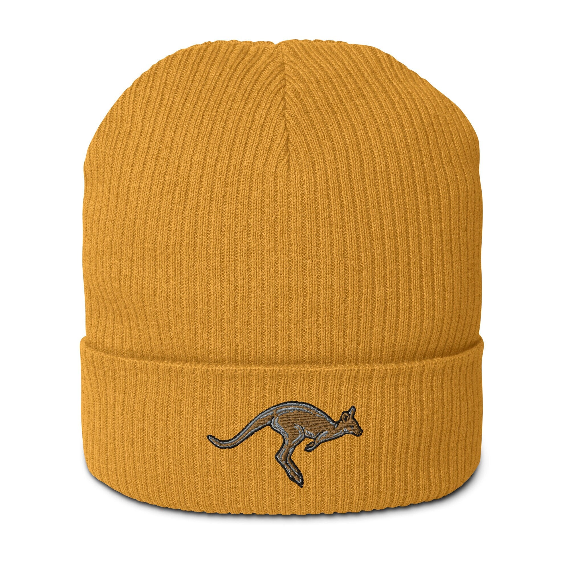Kangaroo Beanie, Roo Organic Ribbed Beanie, Australian Wildlife Beanie ...