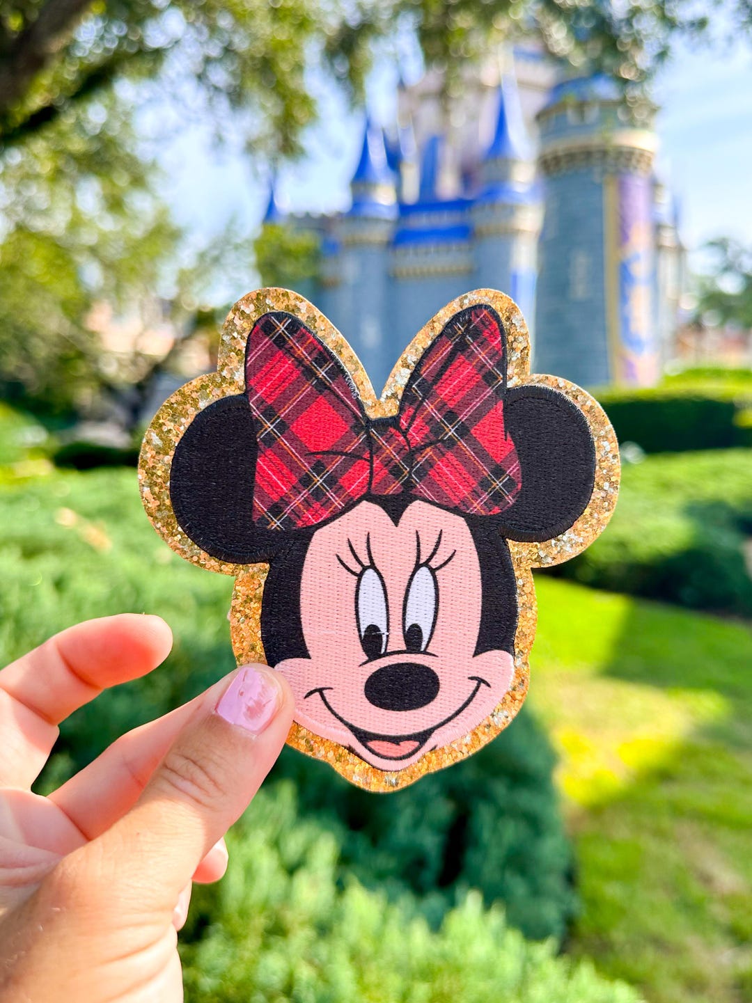 Plaid Christmas Minnie Patch- Disney Christmas Patch- Very Merry ...