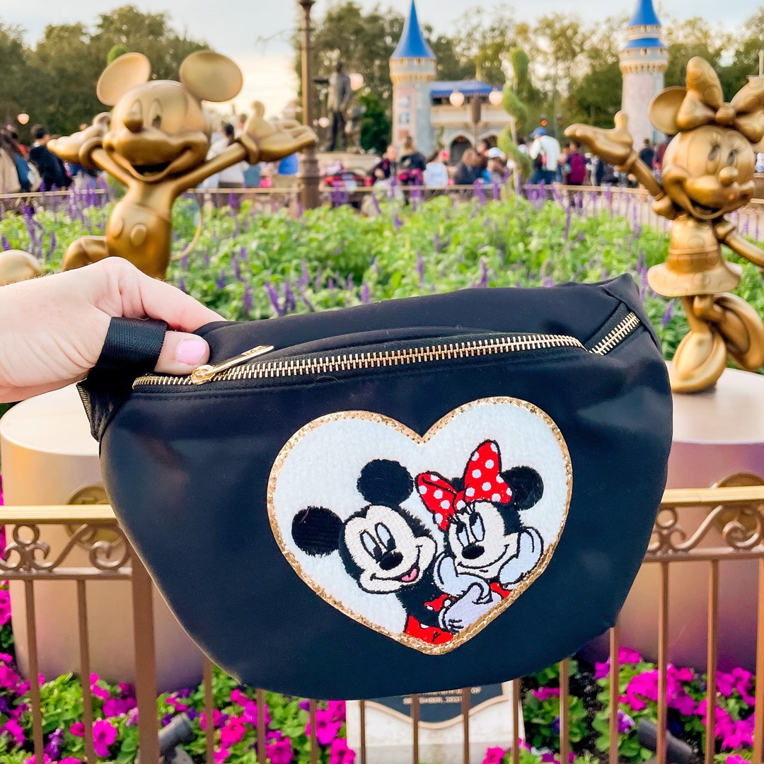 NOW SEWN ON Mickey and Minnie Fanny Pack. Valentine's Disney Fanny Pack ...