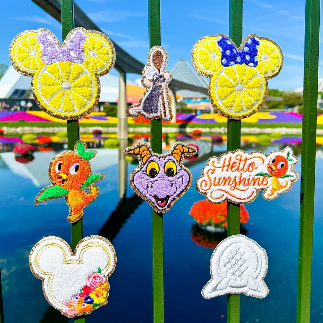 Epcot Flower and Garden Patch Violet Lemonade Patch Orange Bird Patch Epcot Patch. Epcot Bag ...