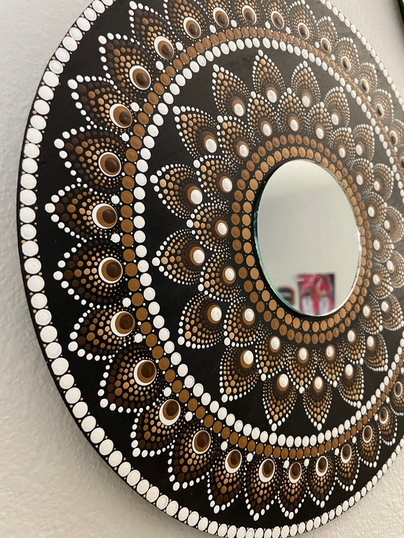 14 in Neutral Colors 4 Mirror Hand-painted Wooden Mirror - Etsy