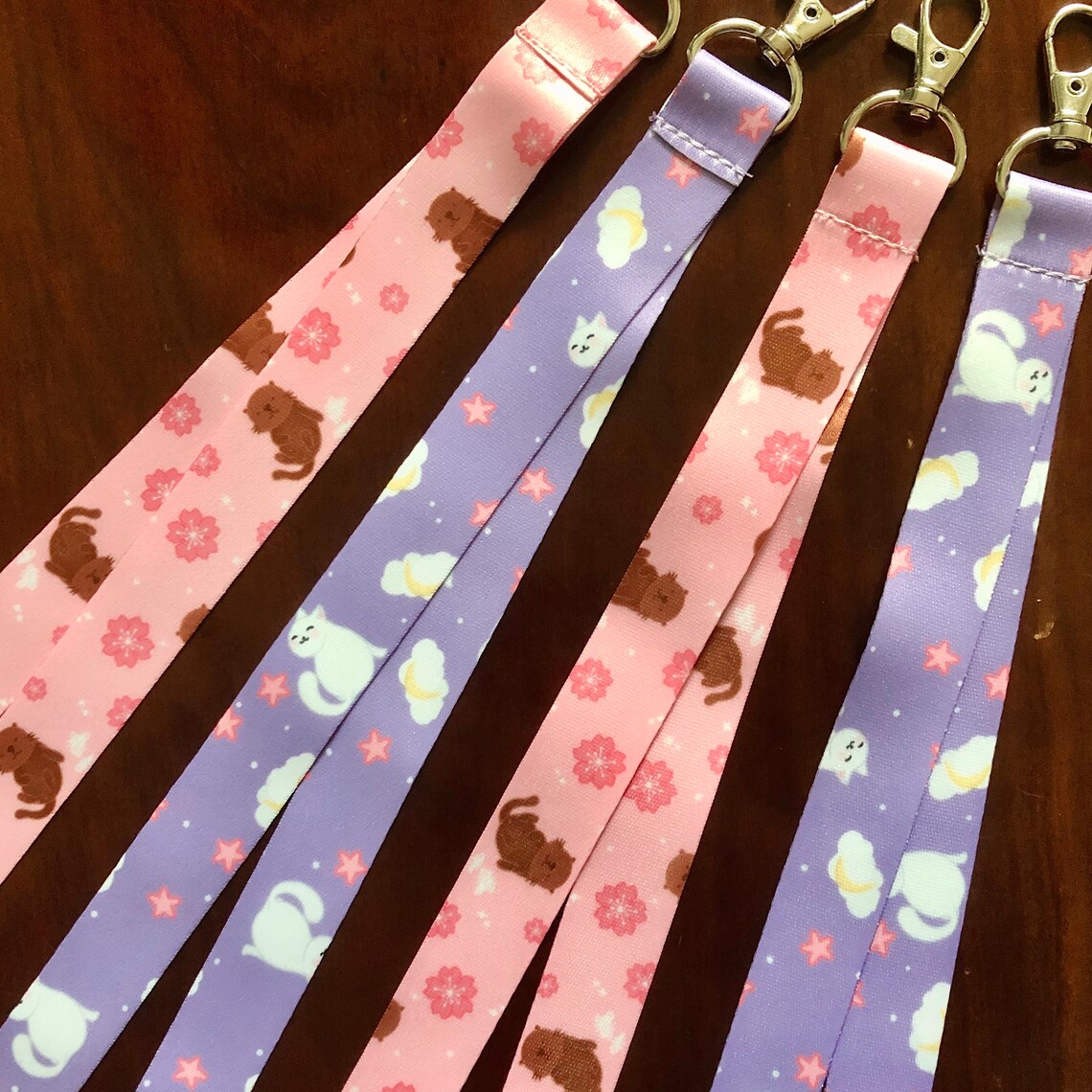 Cute Animal Pastel Lanyards cat and Otter - Etsy