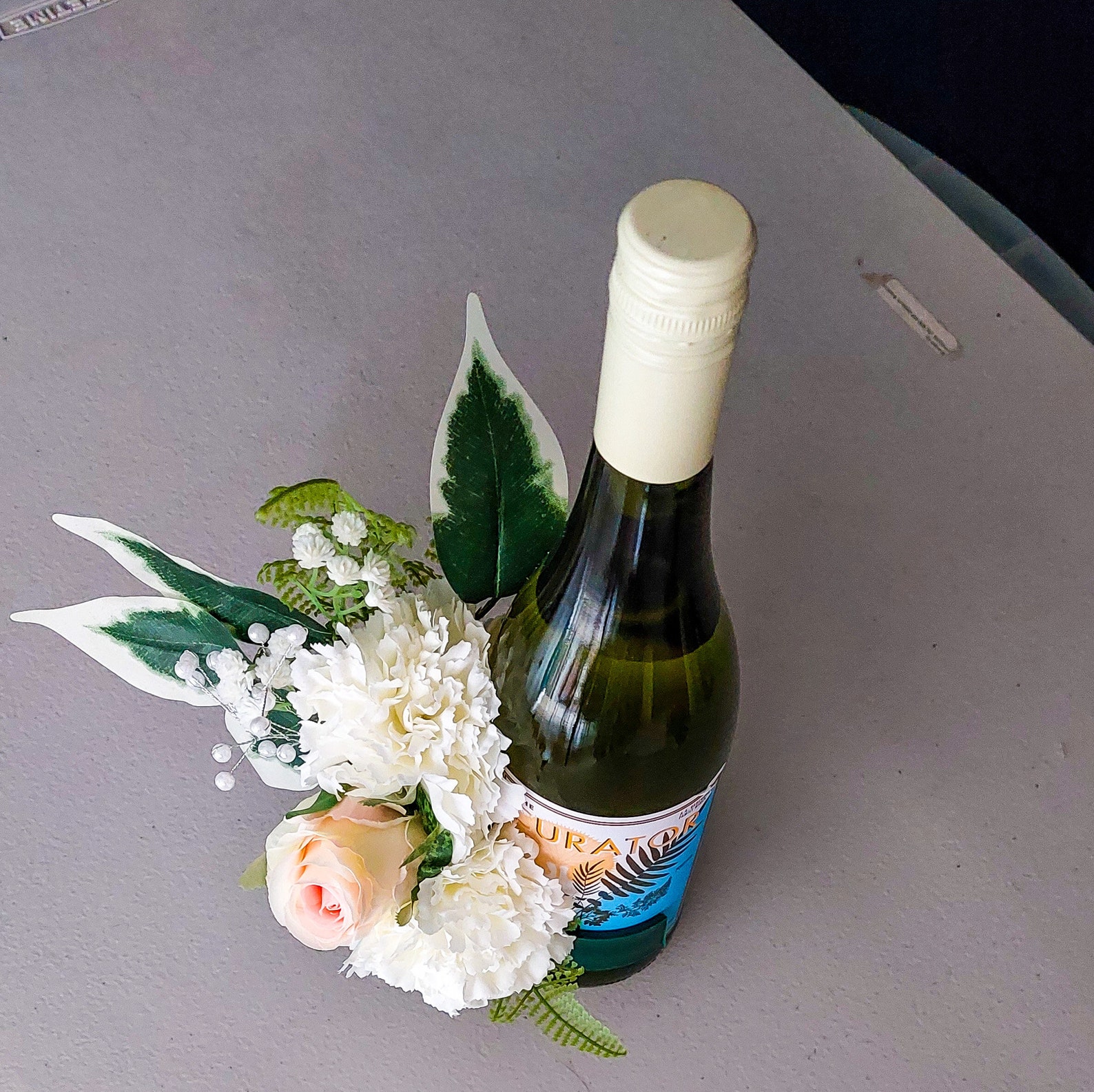 Silk Flower Bottle Clip, Floral Bottle Clip, Wine and Flowers, Bottle ...