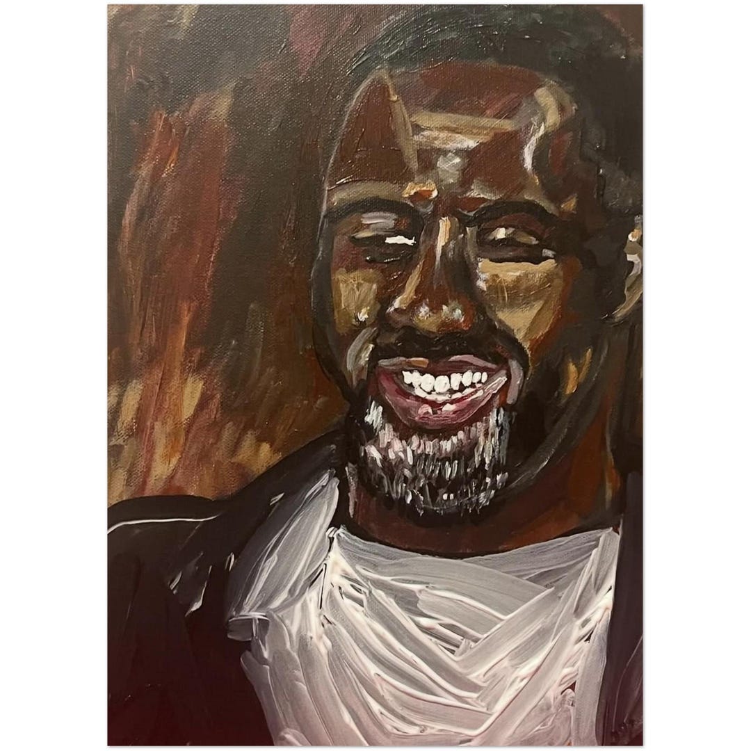 Idris Elba Acrylic Painting Print- Candid Portrait on Classic Semi ...