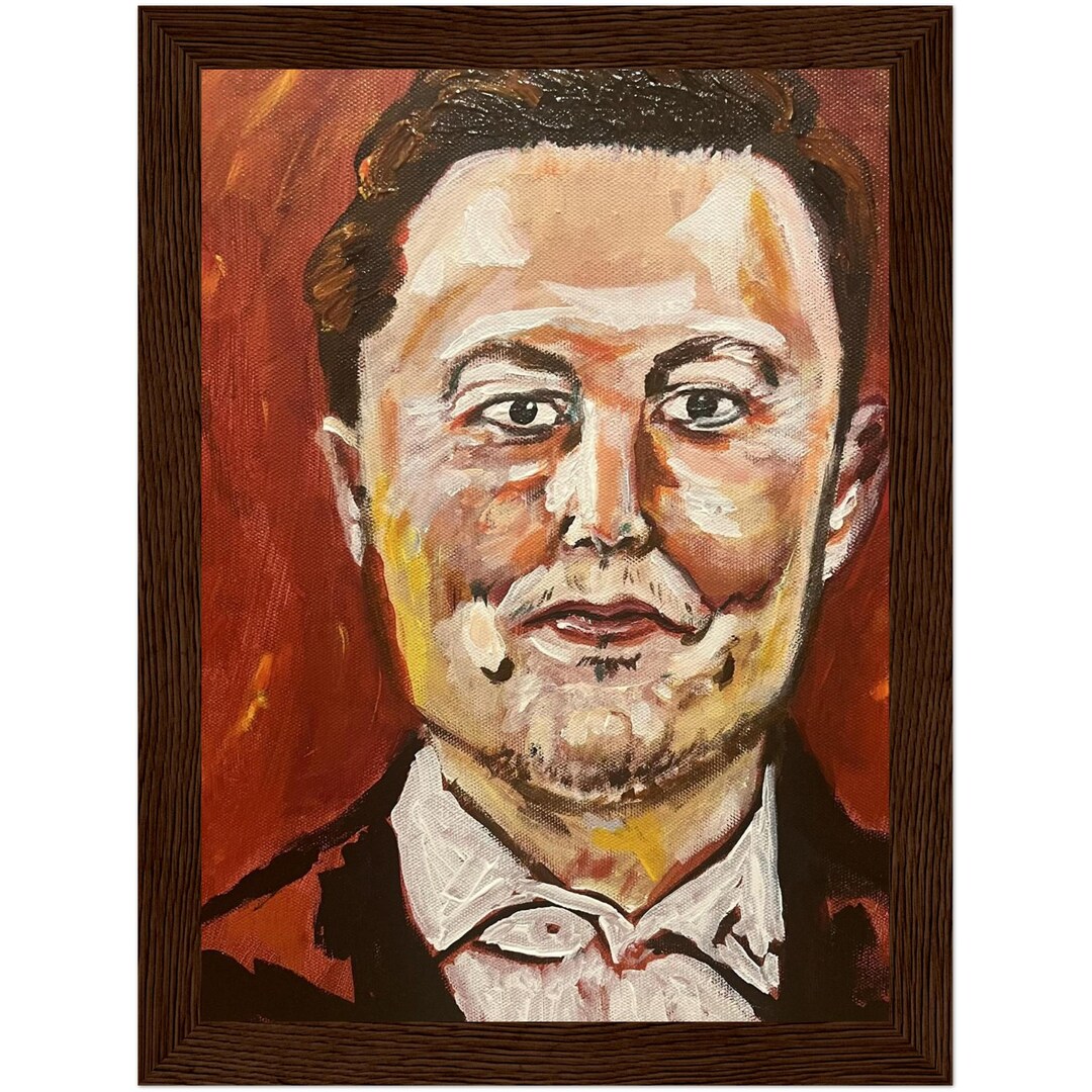 Elon Musk ‘fire and Frontier’ Classic Matte Paper Wooden Framed Poster ...