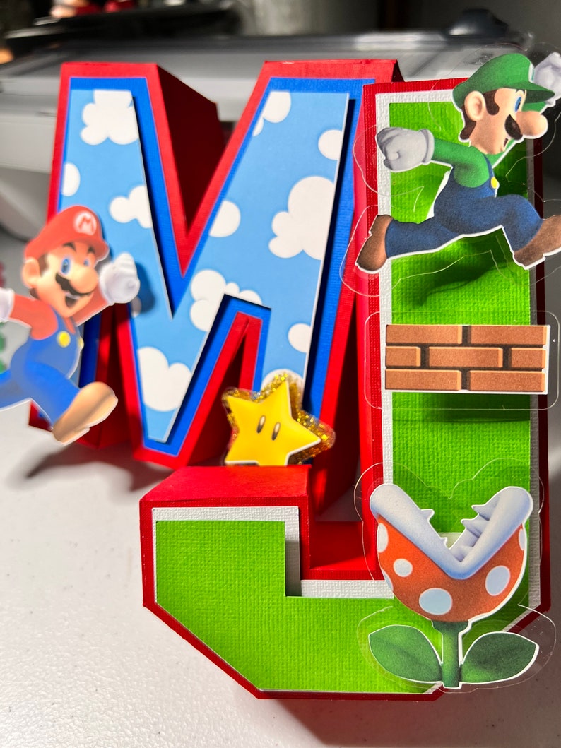 Mario Bros 3D Letter/ Mario & Luigi 3dletter - Etsy
