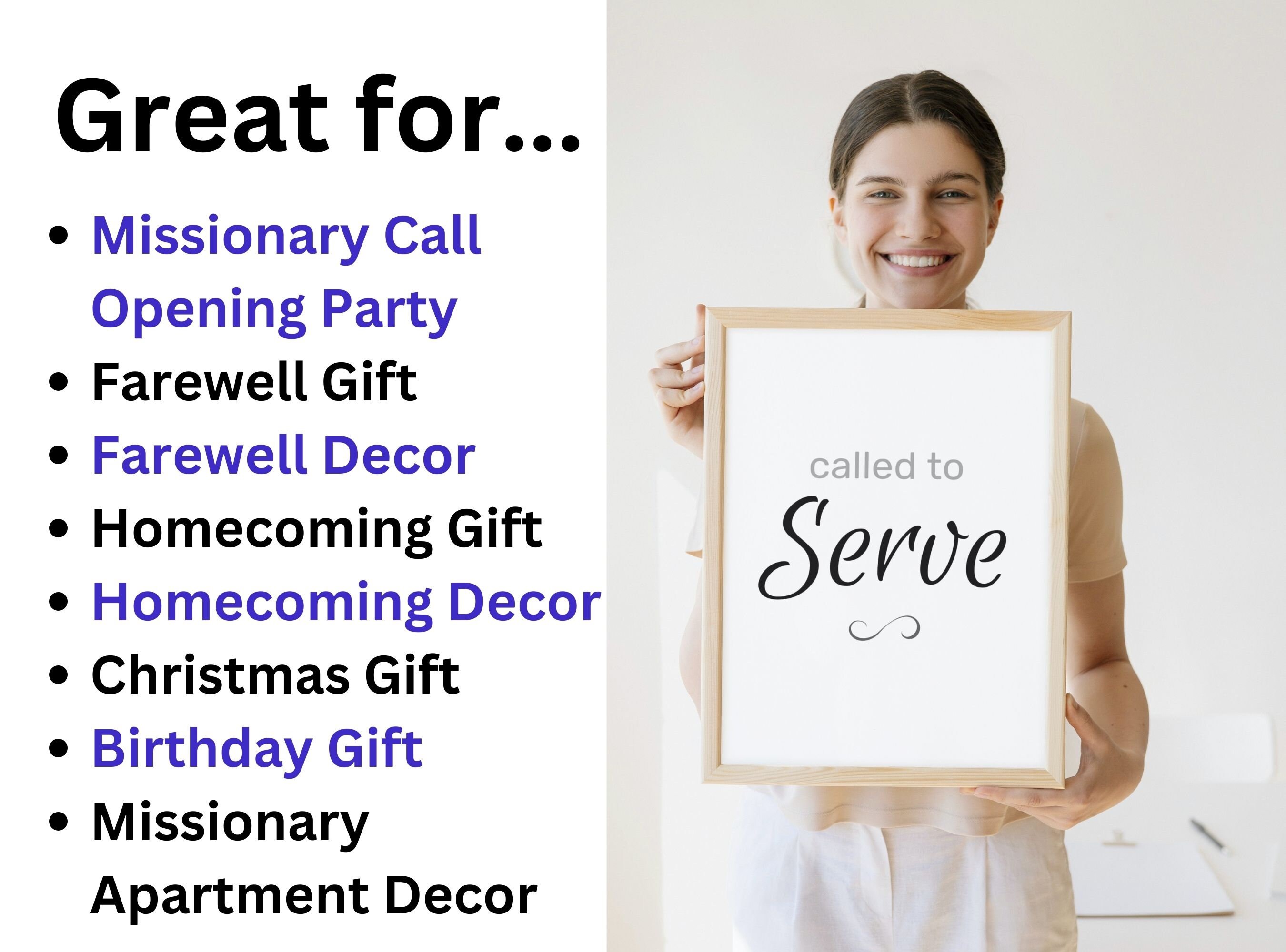 Missionary Gift Bundle Set of 3 Printable Wall Art Desires to Serve God ...