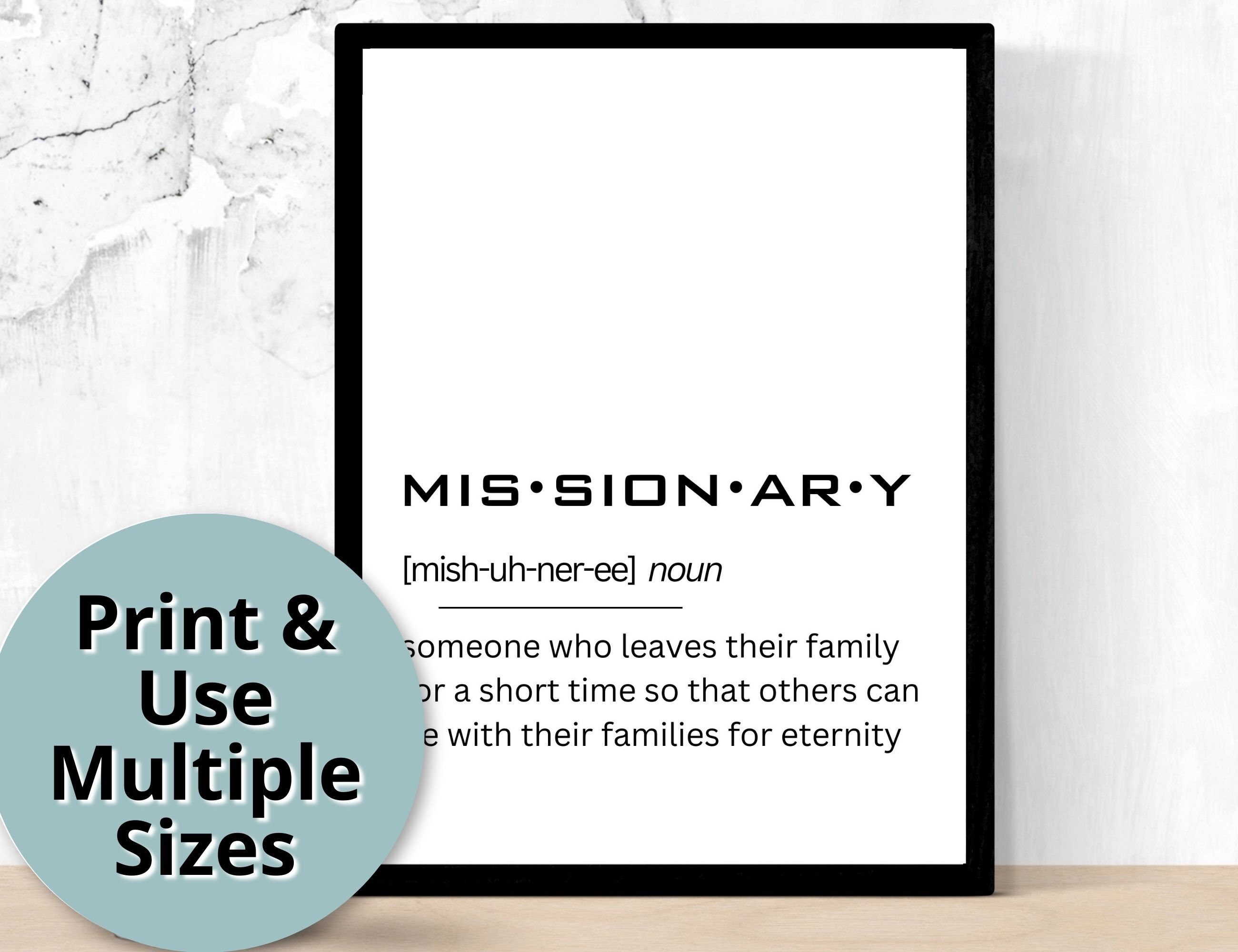 Missionary Definition Wall Art Gift for Homecoming Missionary Gift ...