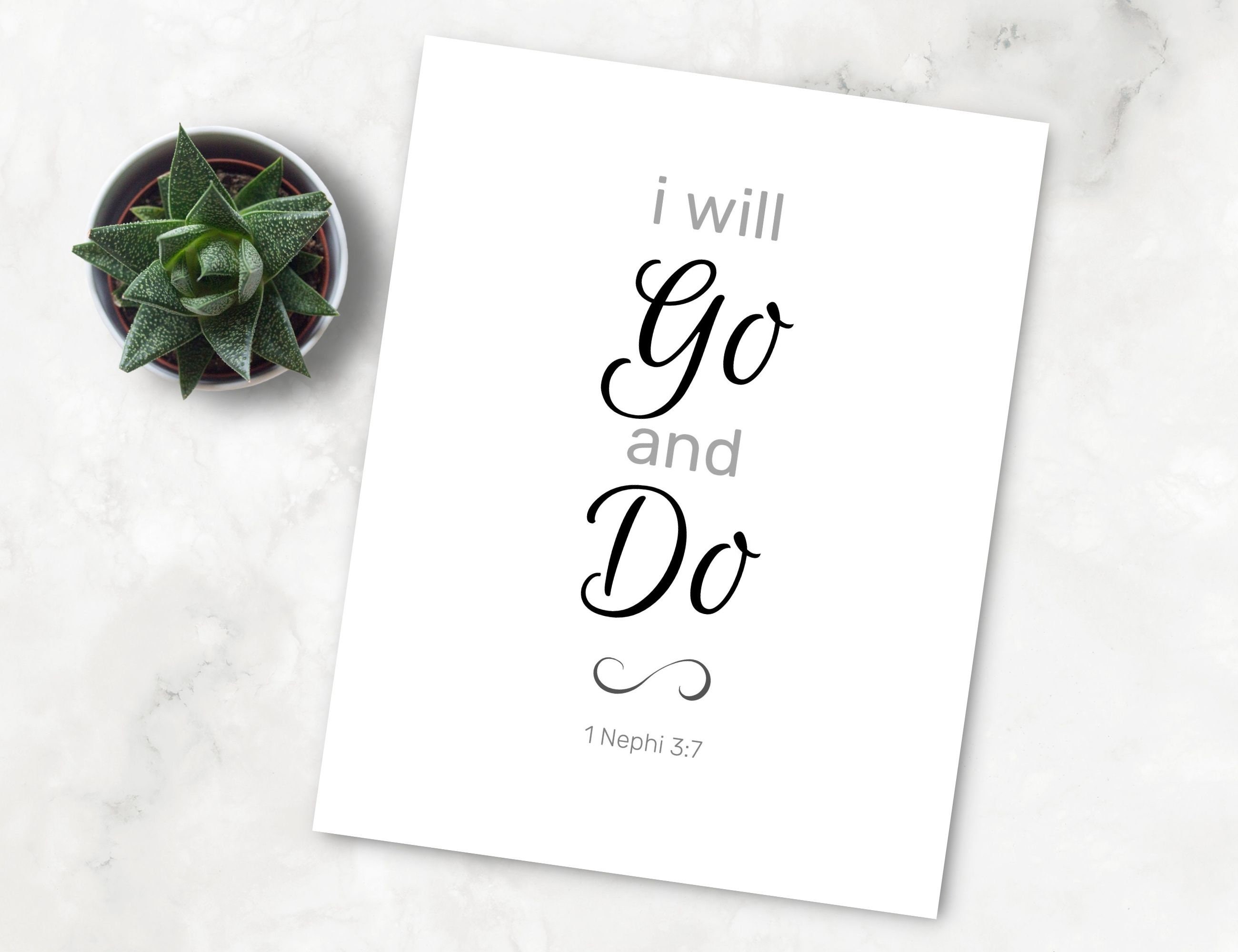 I Will Go & Do 1 Nephi 3:7 Printable Wall Art LDS Missionary Gift Book ...
