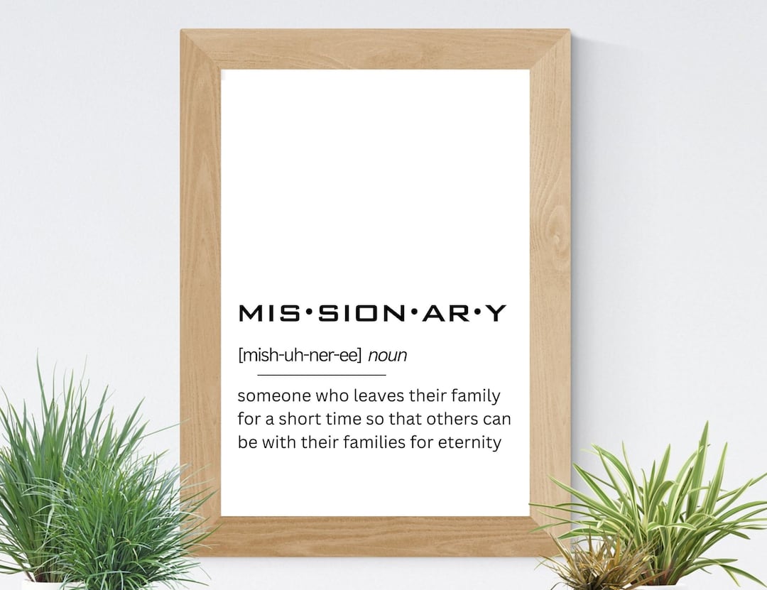 Missionary Definition Wall Art Gift for Homecoming Missionary Gift ...