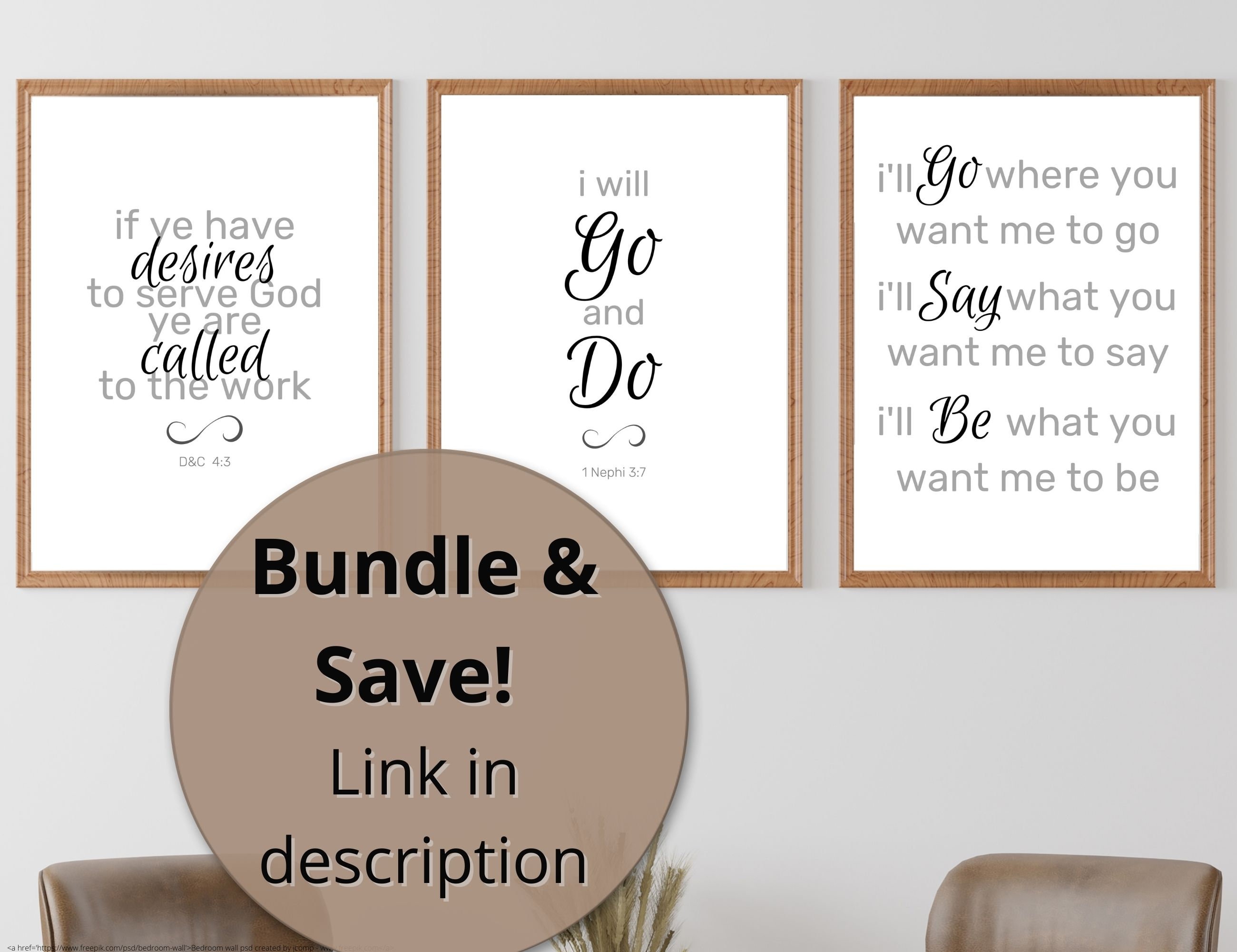 I Will Go & Do 1 Nephi 3:7 Printable Wall Art LDS Missionary Gift Book ...