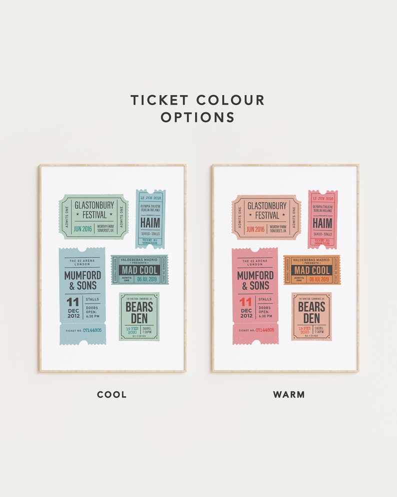 Digital Download | Personalised 5 Retro Gig Ticket Print | Bespoke ...