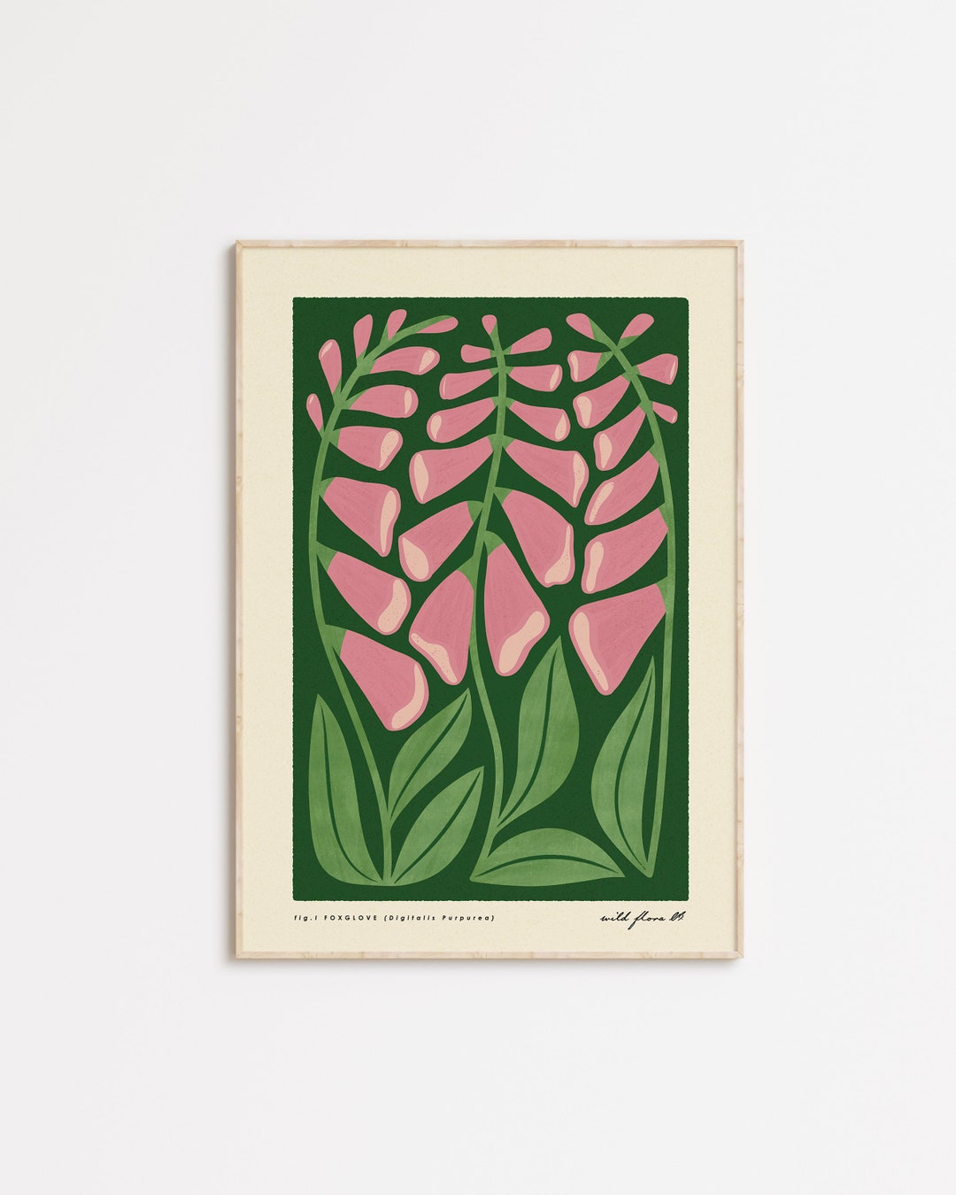 FOXGLOVE Modern-retro Art Print | British Wildflower Print | Colourful ...