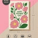 Primrose Floral Illustrated Greeting Card Modern Eco-friendly Happy ...