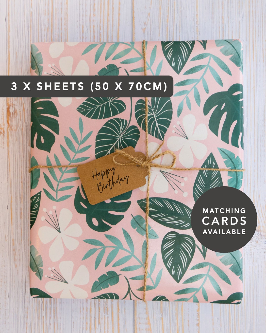 Tropical Plants Eco Gift Wrap | Premium Eco Friendly Wrapping Paper ...