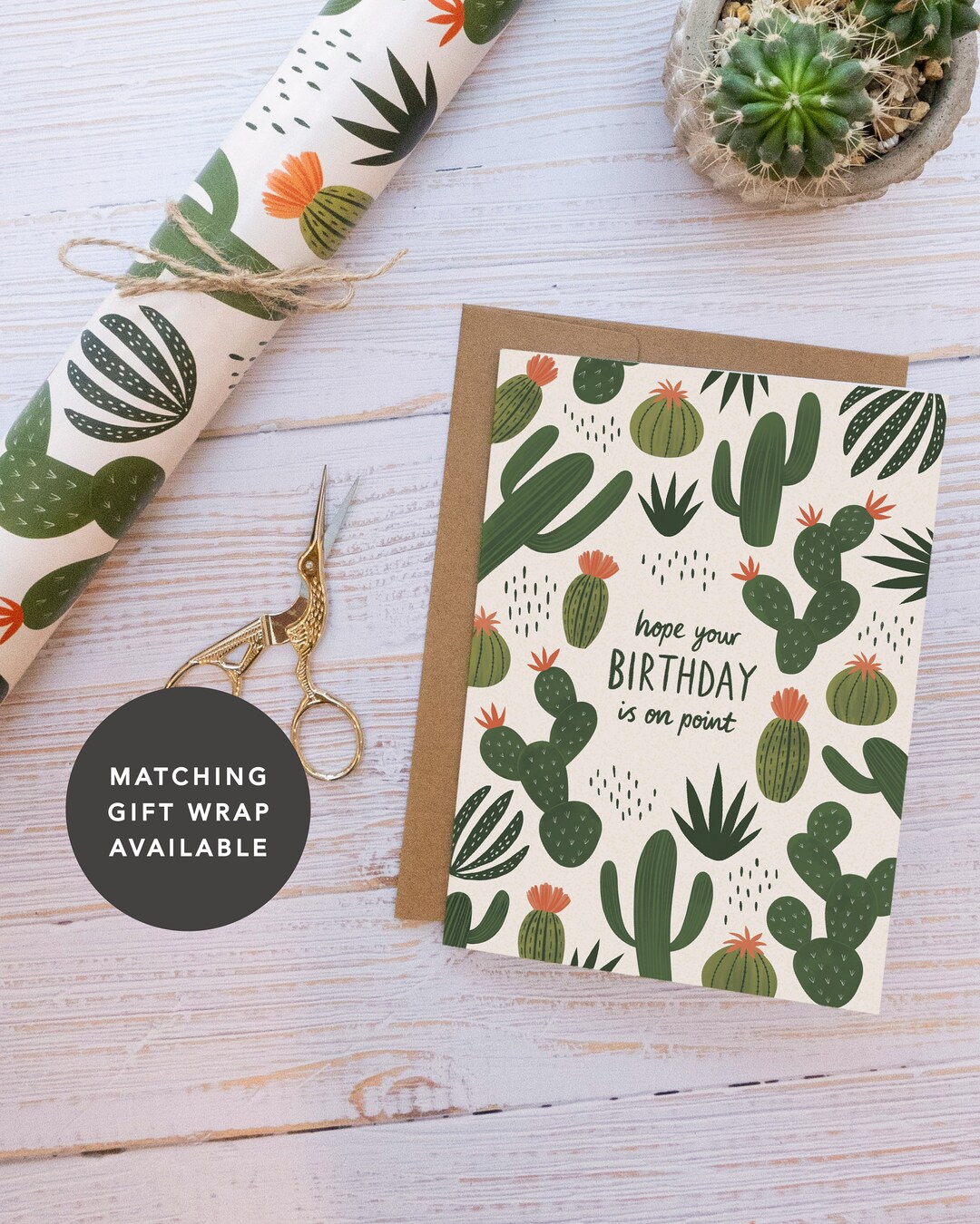 Cactus Eco Friendly Birthday Card | Premium Fun Cacti Plant Greeting ...