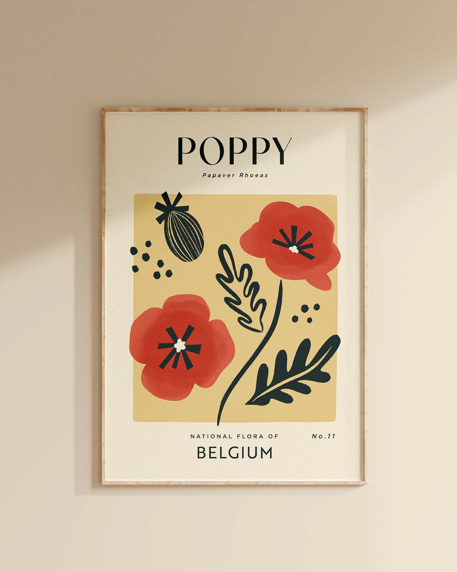 POPPY Retro Art Print Vintage Floral Home Décor Boho - Etsy