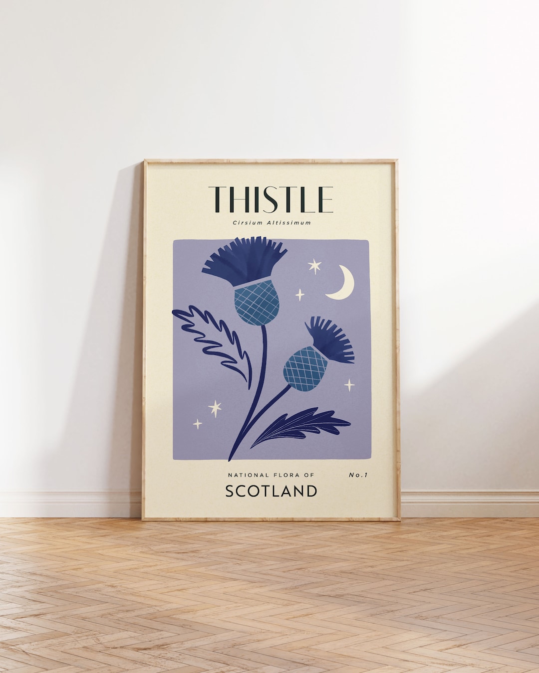 THISTLE Retro Art Print | Vintage Floral Home Décor | Boho Flower ...