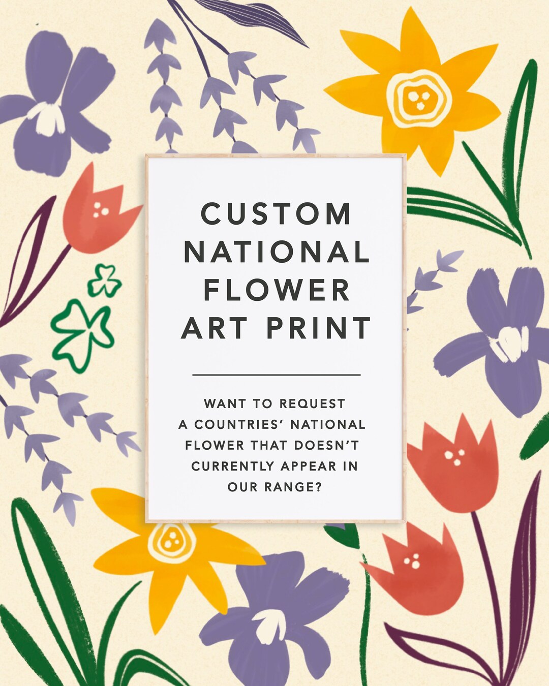 CUSTOM FLORA Retro Art Print Vintage Floral Home Décor Boho Flower ...
