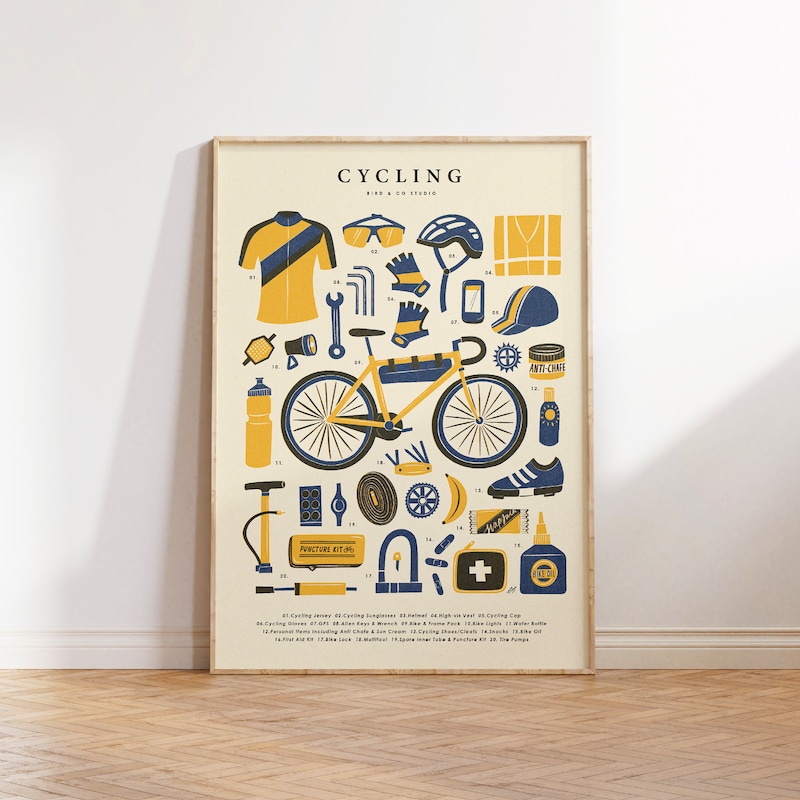 Retro Cycling Poster - Etsy