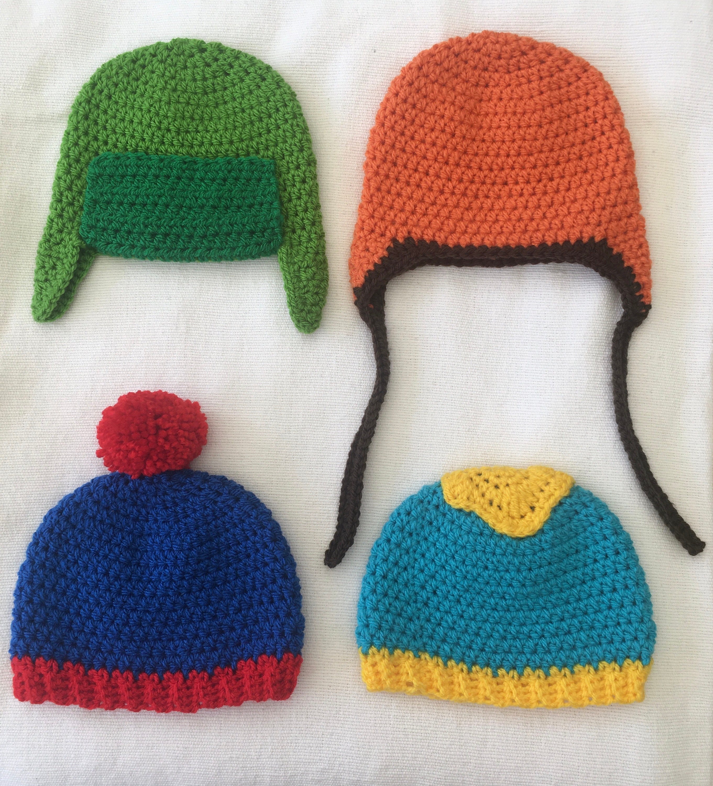 Crochet Baby Hat, Eric Cartman, Stan Marsh, Kyle Broflovski and Kenny ...