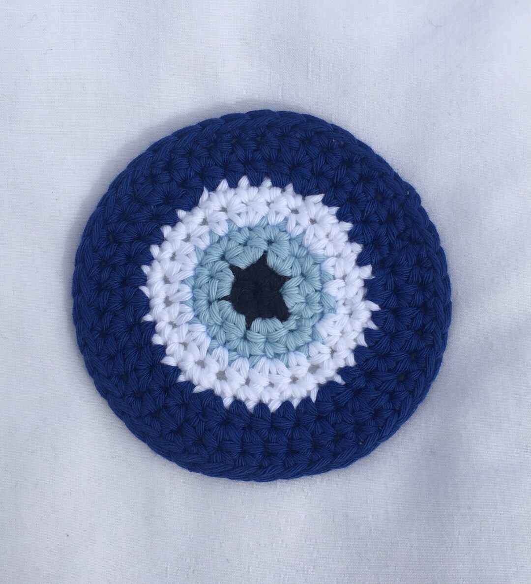 Evil Eye/nazar/mati Crochet Coaster - Etsy