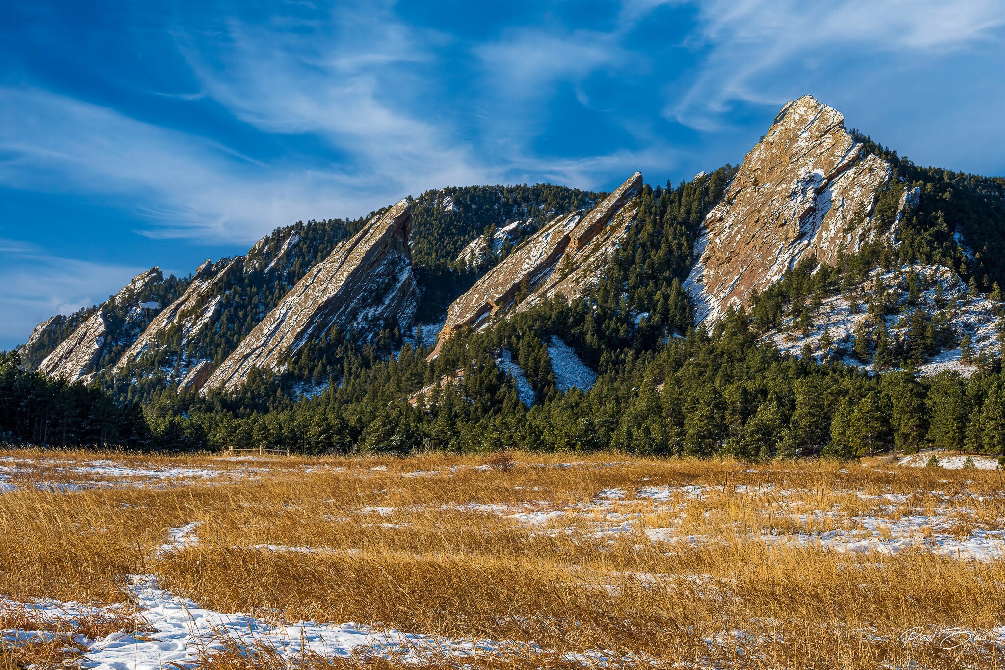 Boulder Flatirons Blue Sky Print - Colorado Chautauqua Park Mountains ...
