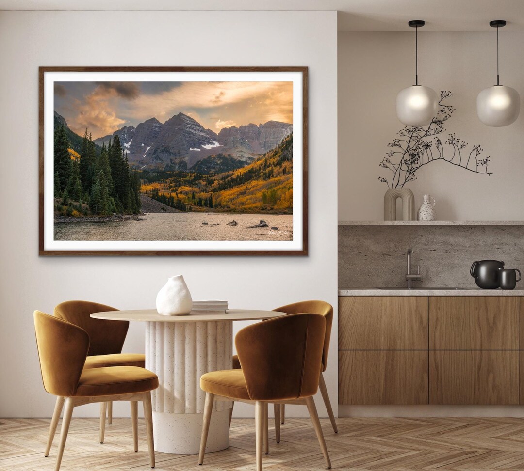 Maroon Bells Fall Print - Golden Aspen Trees Autumn Photo - Mountain ...