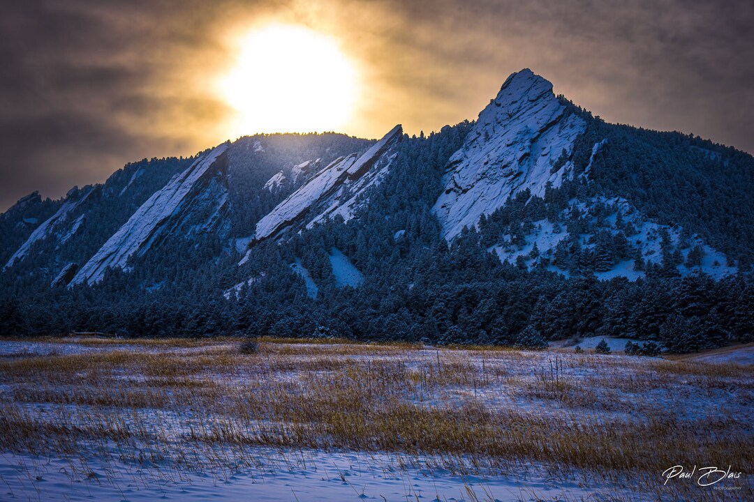 Boulder Flatirons Winter Photo Colorado Mountain Wall Art - Etsy