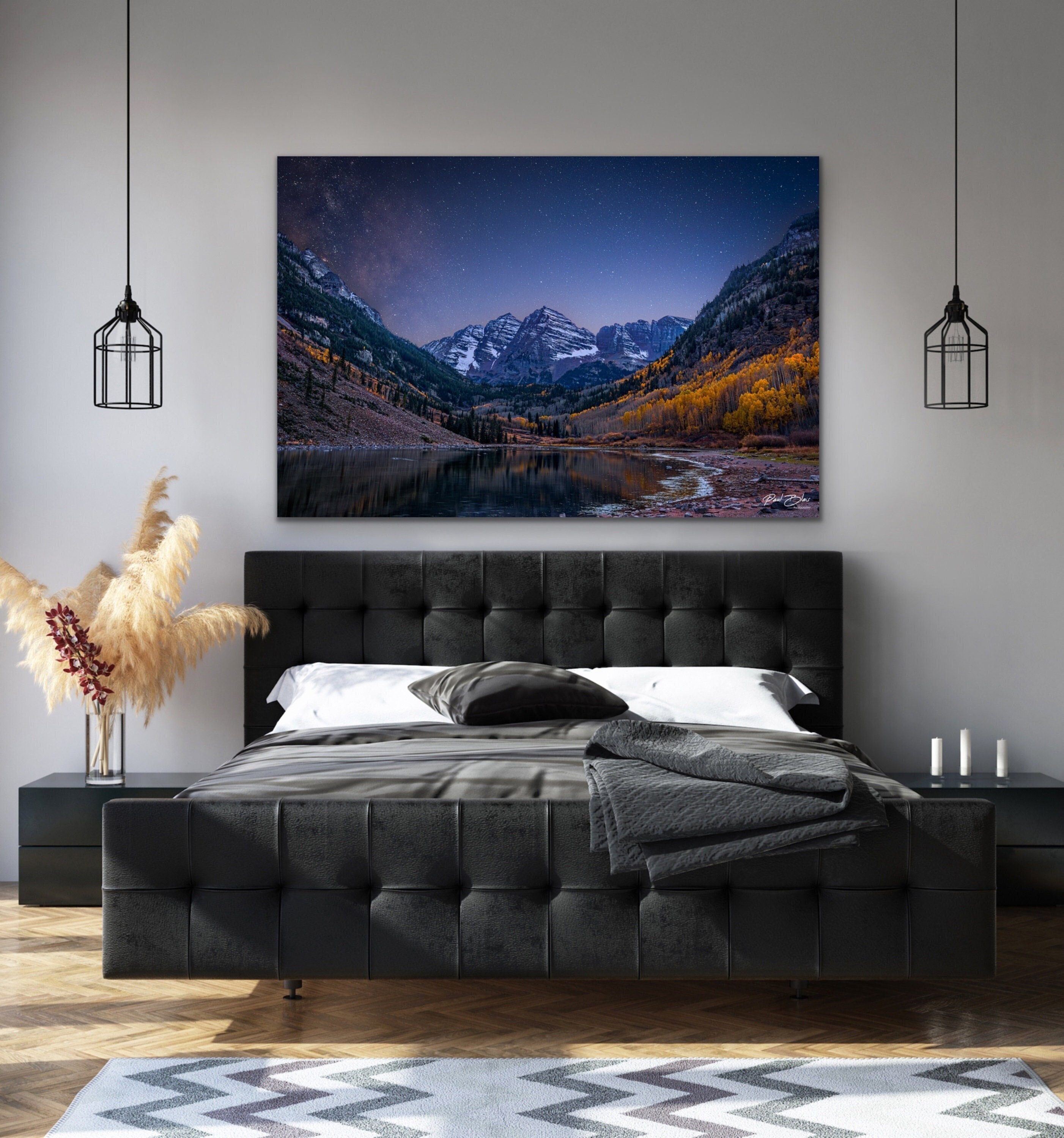 Maroon Bells Fall Colors Night Sky Print - Colorado Astro Milky Way ...