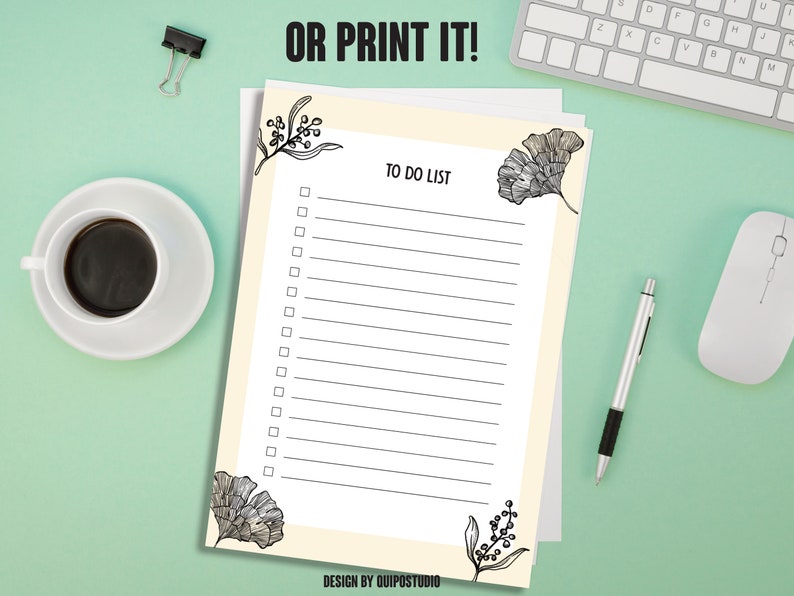 To Do List Printable, Simple Tasks List Template, Productivity Planner ...