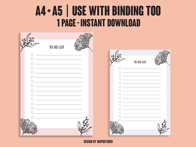 To Do List Printable, Simple Tasks List Template, Productivity Planner ...