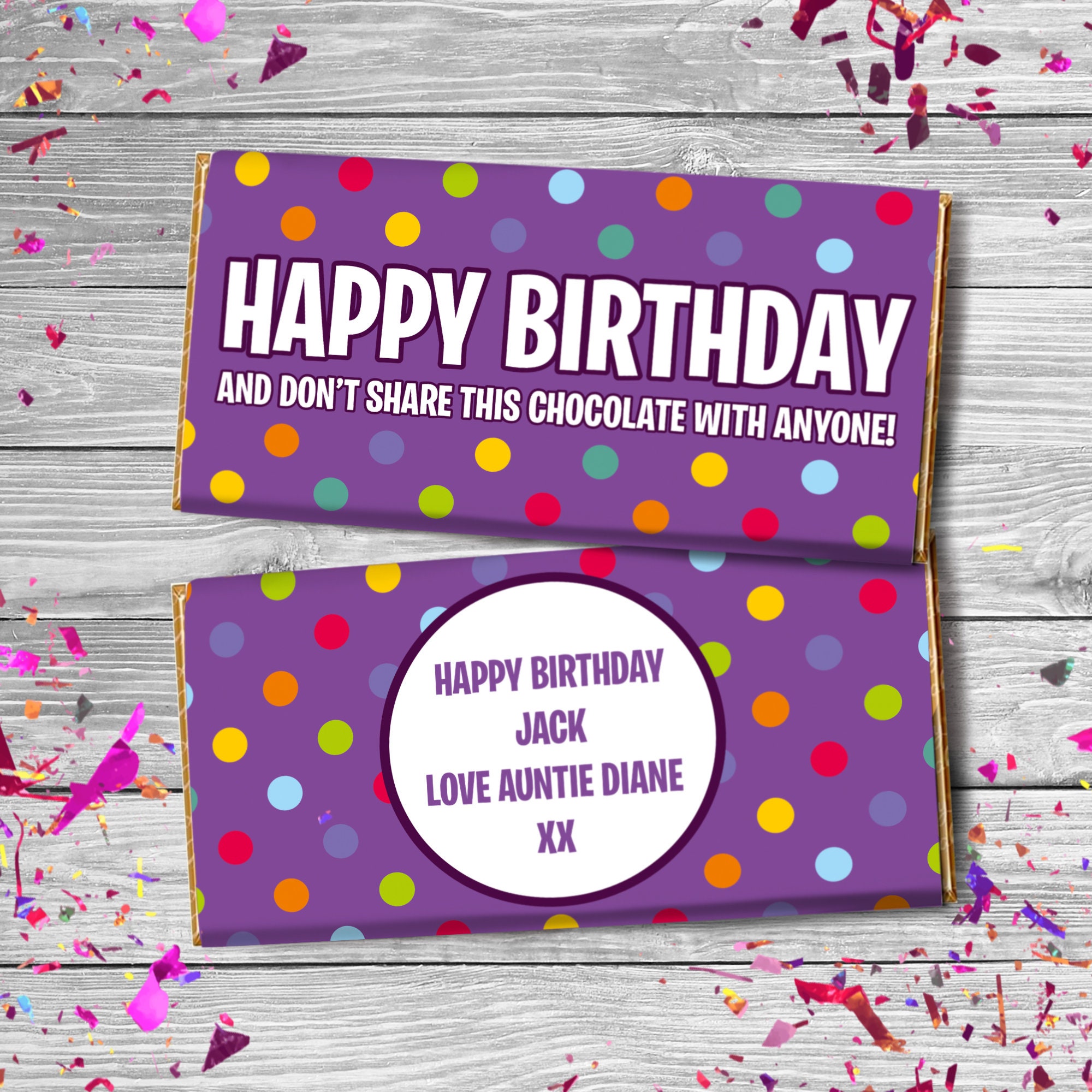 Happy Birthday Chocolate Bar Wrapper Personalised With Any - Etsy UK