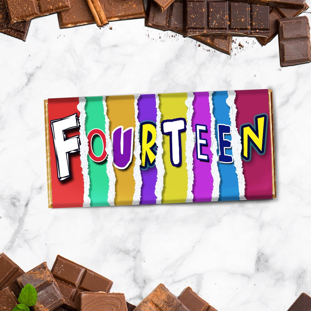 14th Birthday Novelty Chocolate Bar | Fourteen | 14th Birthday Ripped ...