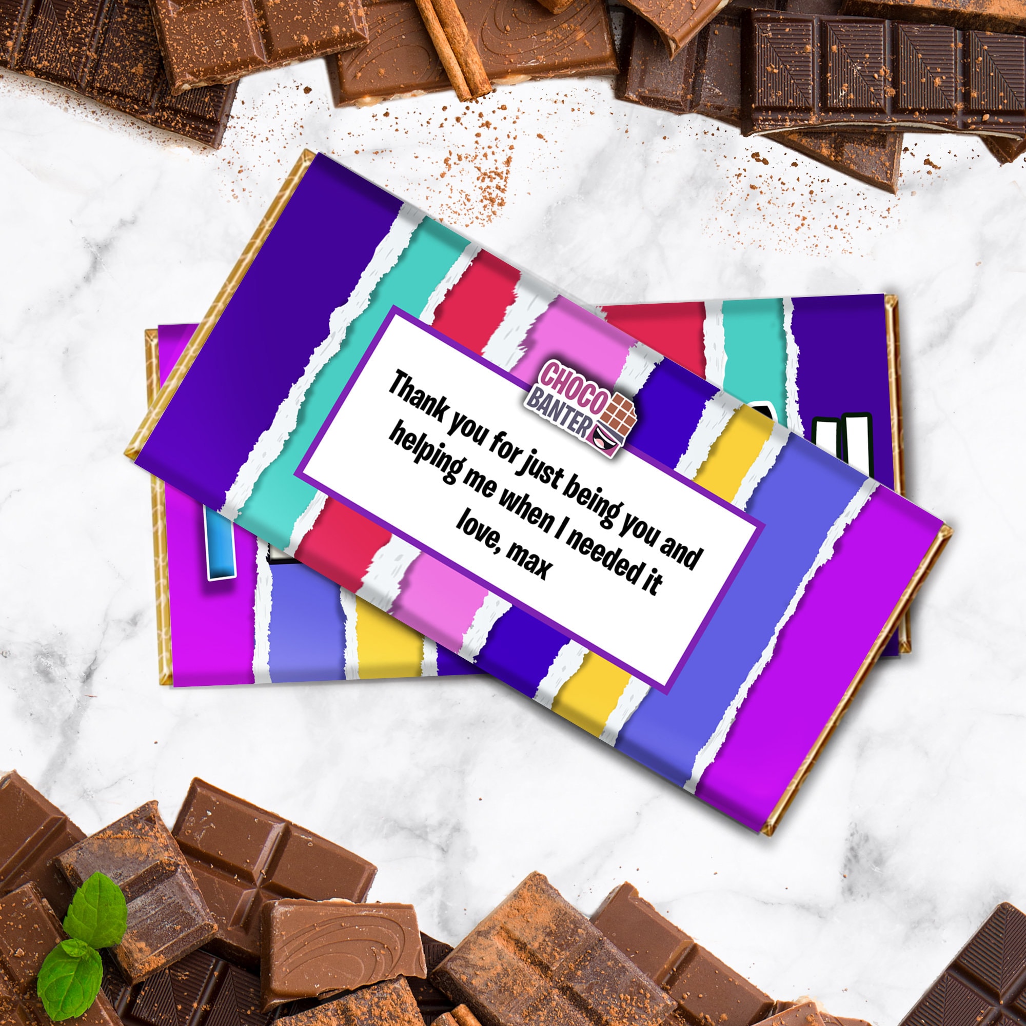 Thank You Chocolate Bar Wrapper Personalised With Any - Etsy UK
