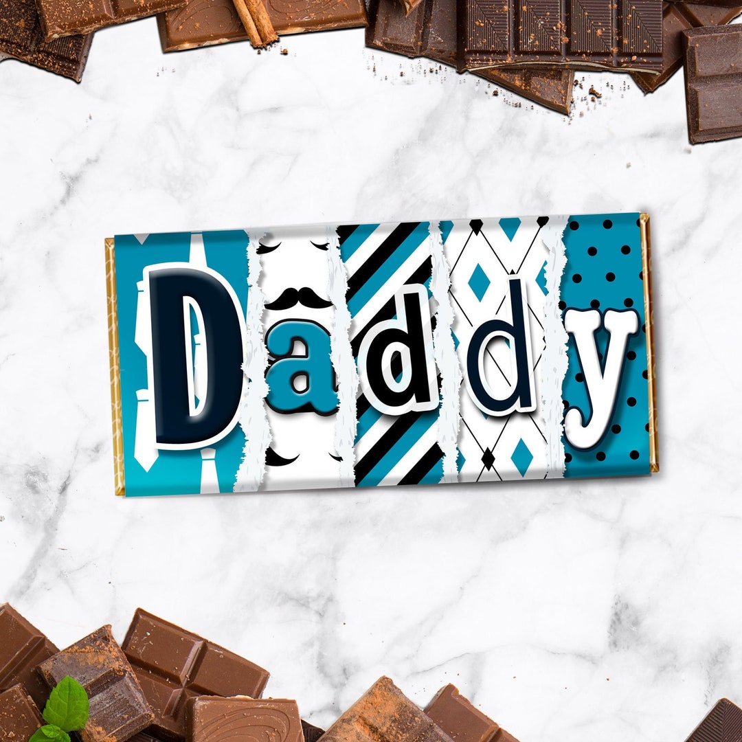 Barra de chocolate novedosa con diseño de PAPÁ / Chocolate para papá ...